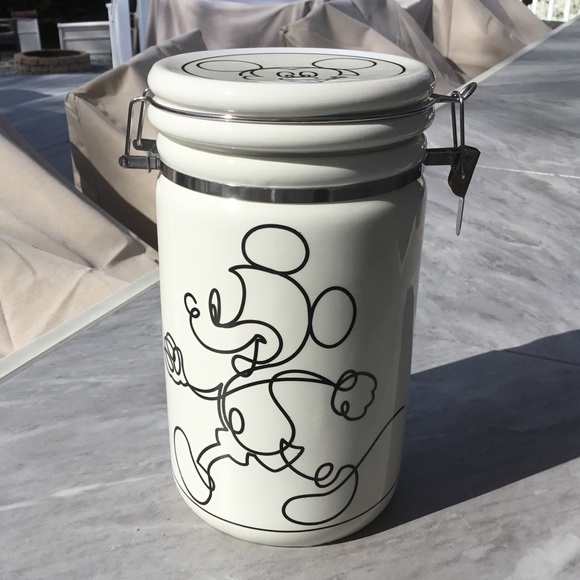 Disney | Kitchen | Mickey Mouse Linear Hinged Ceramic Jar | Poshmark
